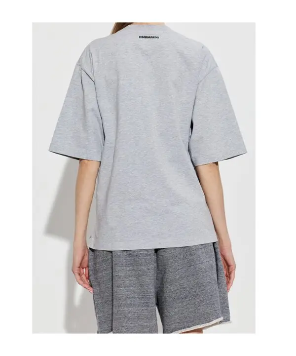 Dsquared2 Short Sleeve Crewneck T-shirt With Iconique Logo - Grey