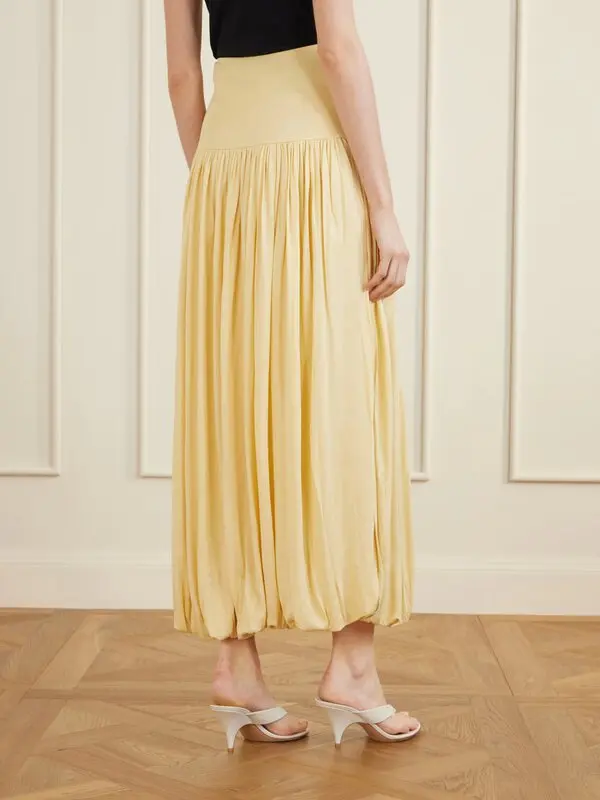TOTEME Gathered Pleated Midi Skirt - Nude