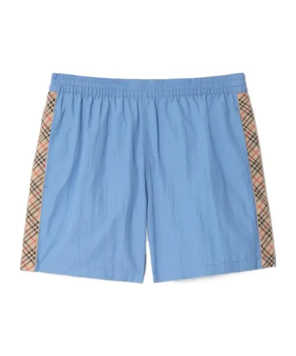 Burberry Check Trim Swim Shorts - Cornflower Blue