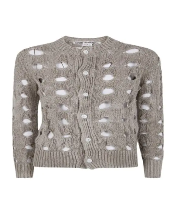 Comme Des Garçons Distressed Knit Cardigan