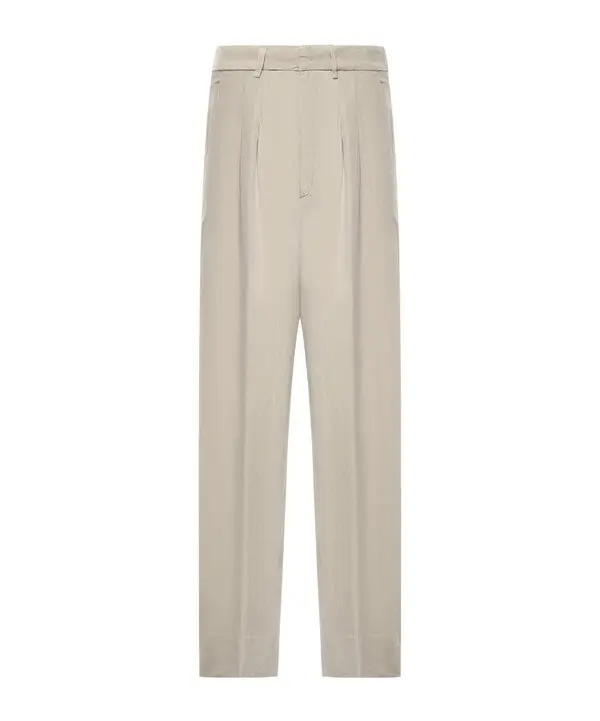 DONDUP Pleated Straight-leg Pants - Nude