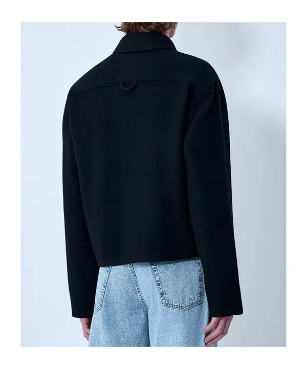 RIER Button Detailed Long-sleeved Polo Shirt - Black