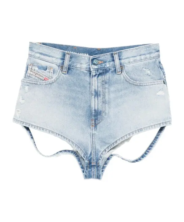 DIESEL® Distressed Cutoff Denim Shorts - Light Blue