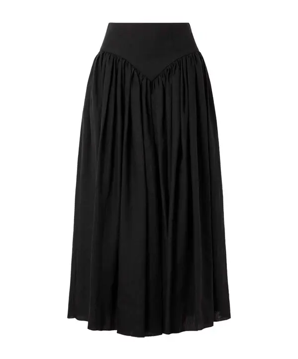 Gabriela Hearst Juniper Patchwork Midi Skirt - Black