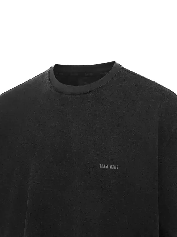 TEAM WANG DESIGN Logo-print Distressed T-shirt