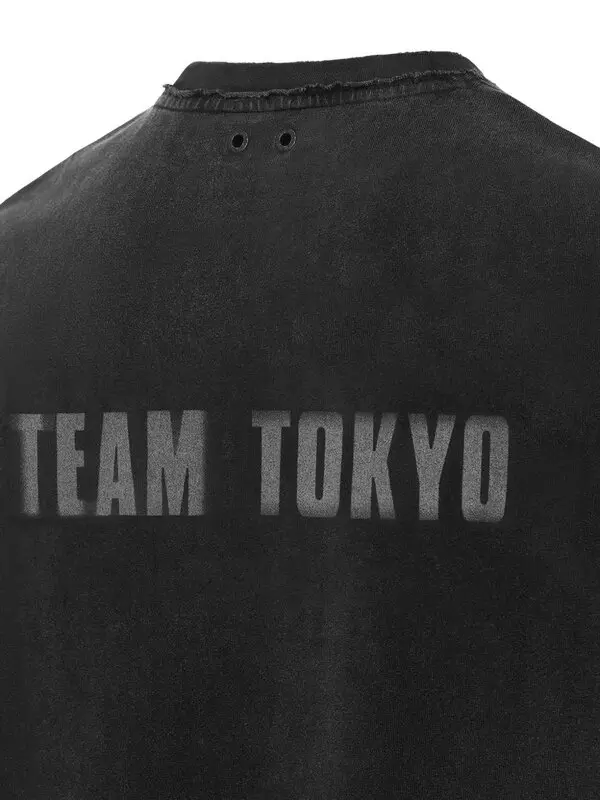 TEAM WANG DESIGN Logo-print Distressed T-shirt