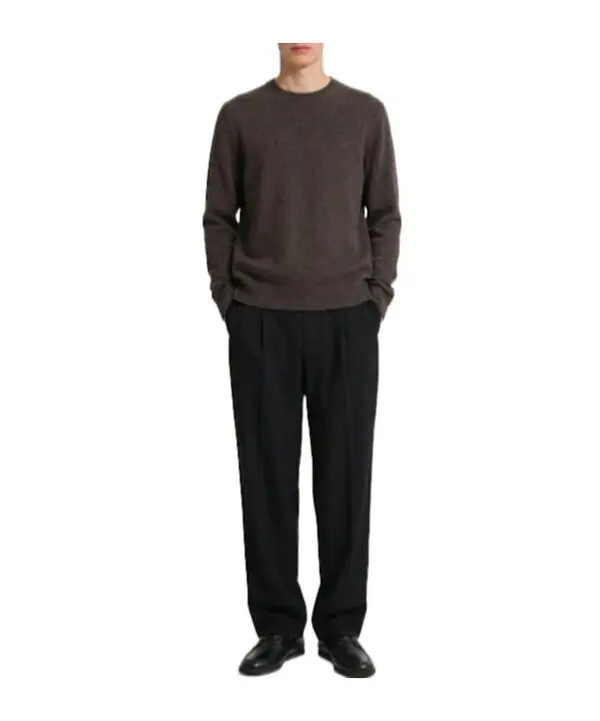 THE ROW Cashmere Crewneck Sweater With Ribbed Trim