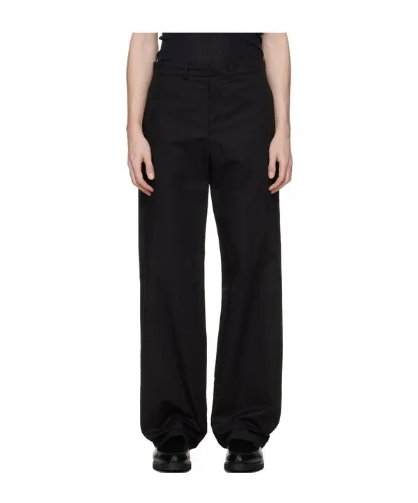 RIER Straight-leg Pants With Belt Loops - Black