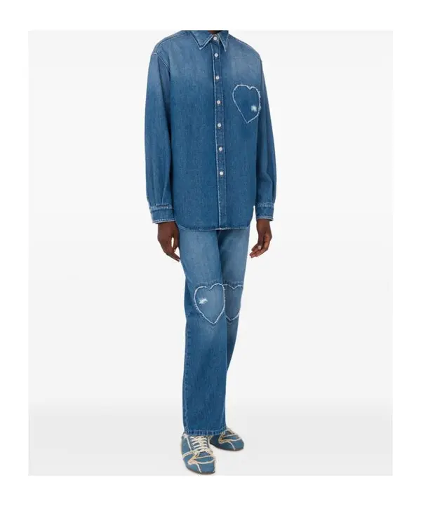 Moschino Heart Motif Denim Shirt
