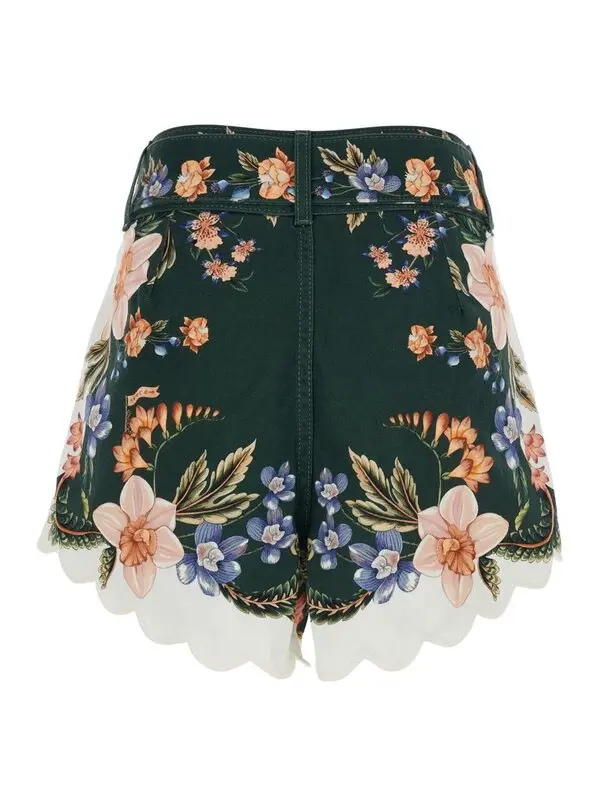 Farm Rio Belted Floral Print Shorts