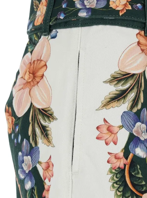 Farm Rio Floral Scalloped High-waisted Shorts