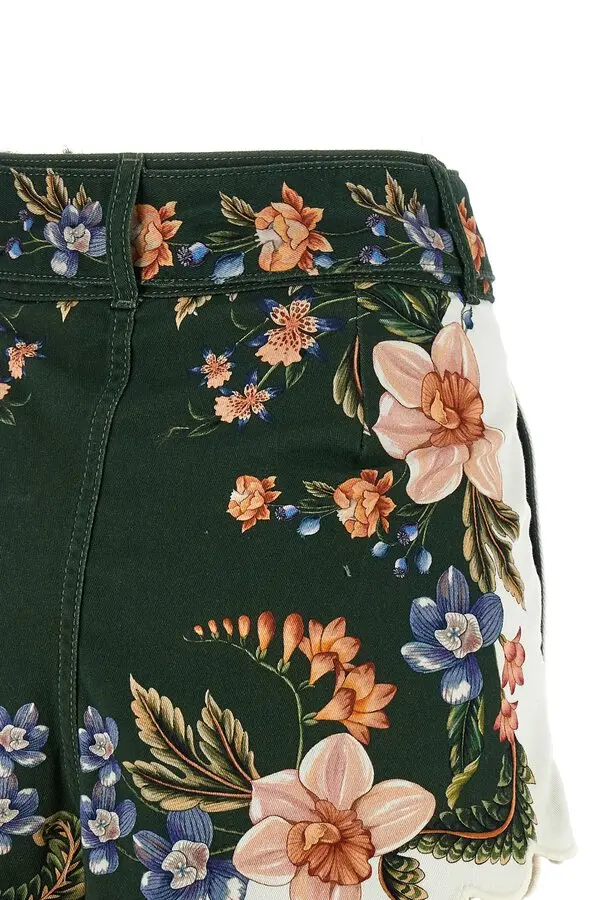 Farm Rio Floral Scalloped High-waisted Shorts