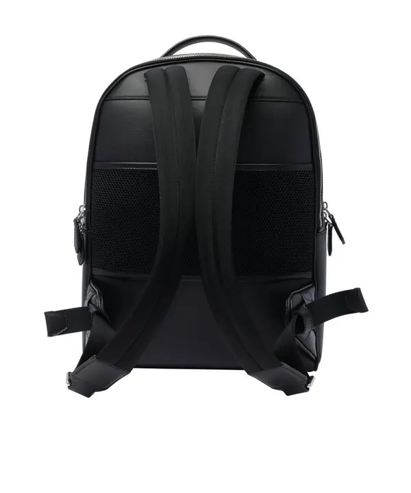 Bally Logo Printed Zip-up Backpack - Black