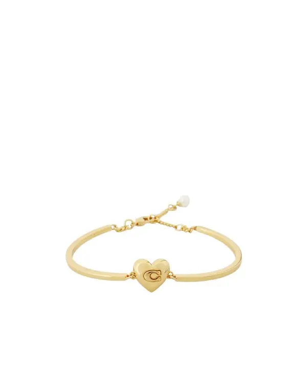 COACH Heart Charm Bracelet With Pearl Accent - Yellow