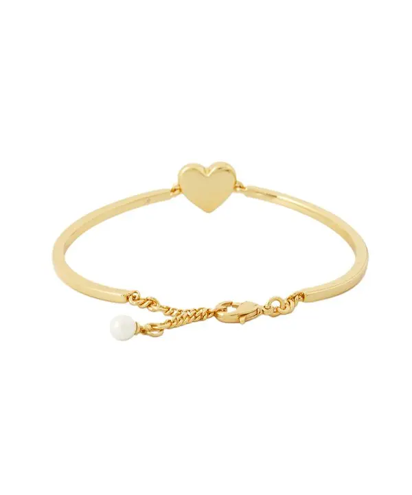 COACH Heart Charm Bracelet With Pearl Accent