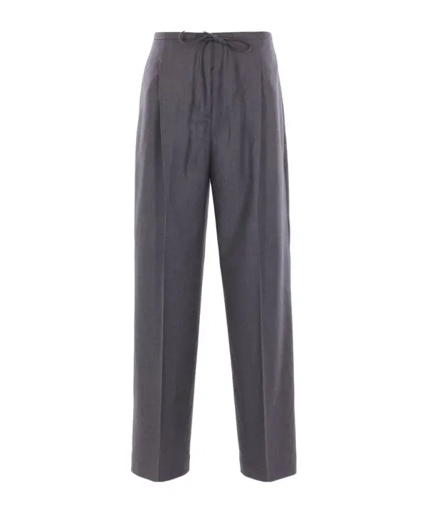 RÓHE Drawstring Pleated Trousers - Black