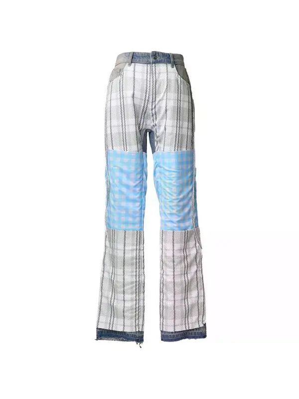 REWARD IF FOUND Check Straight-leg Jeans - White