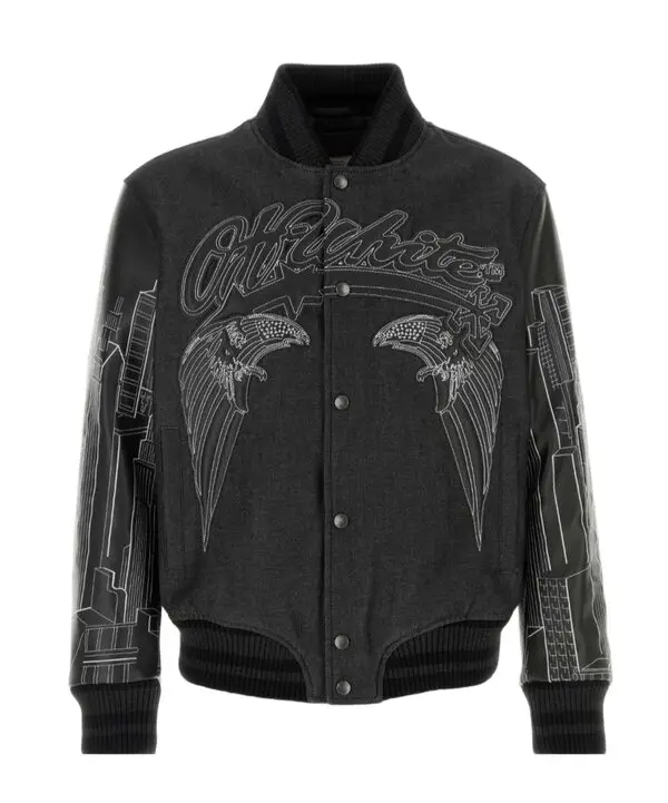Off-White Skyline Embroidered Varsity Jacket