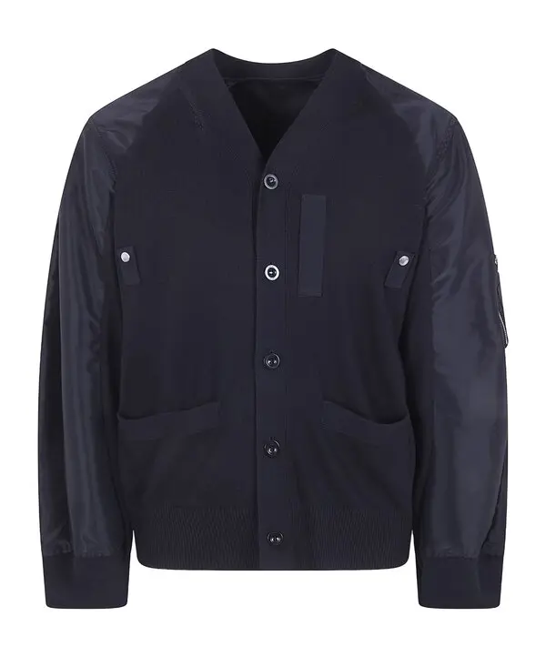 Sacai Zip Cotton Jacket - Black
