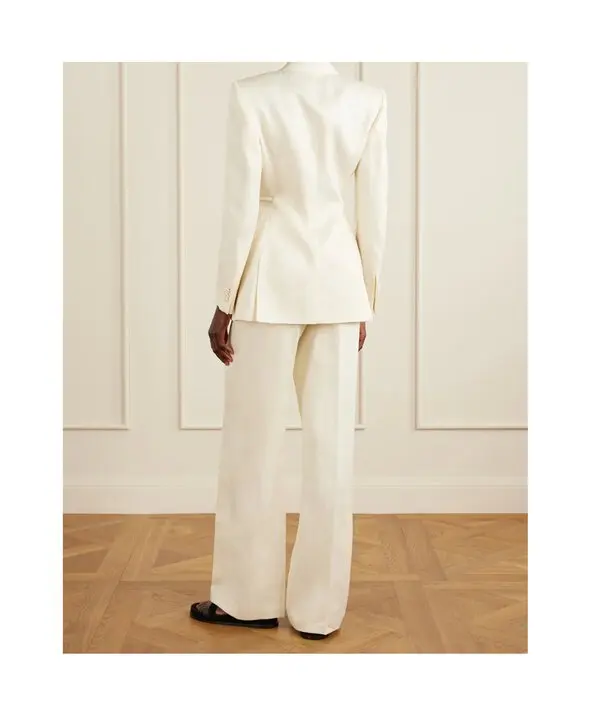 Gabriela Hearst Epona Textured Linen Blazer - White