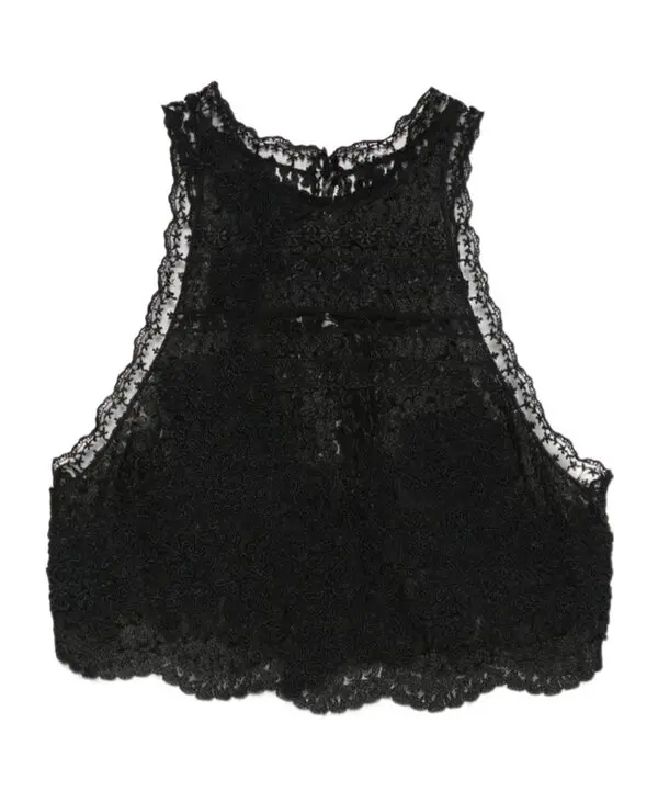 Ermanno Scervino Embroidery Tank Top - Black