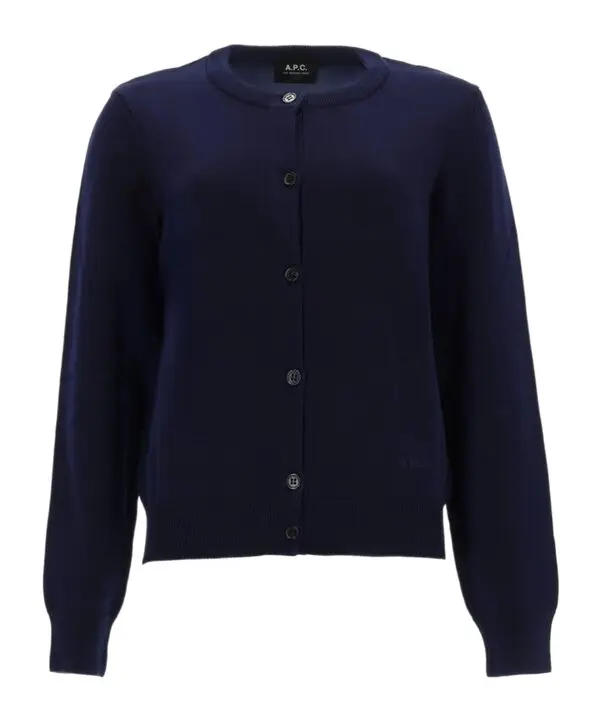 A.p.c. Crewneck Button-up Cardigan - Navy Blue