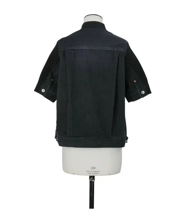 Sacai Denim X Knit Cardigan - Black