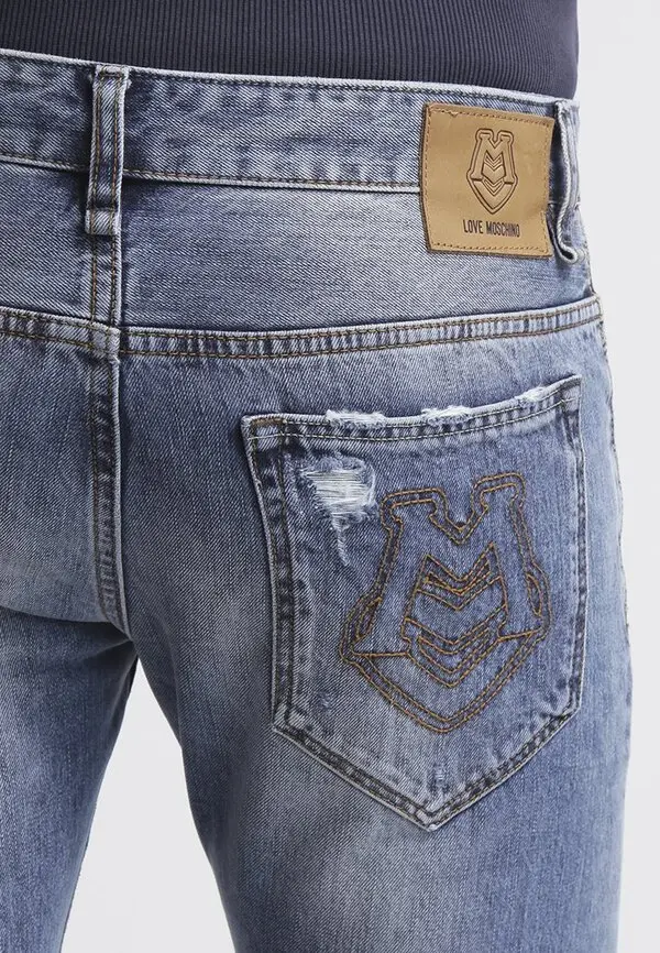 Moschino Printed Jeans With Fade Effect