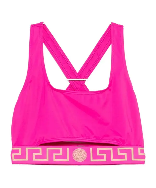 Versace Greca Border Cut-out Detailed Bikini Top