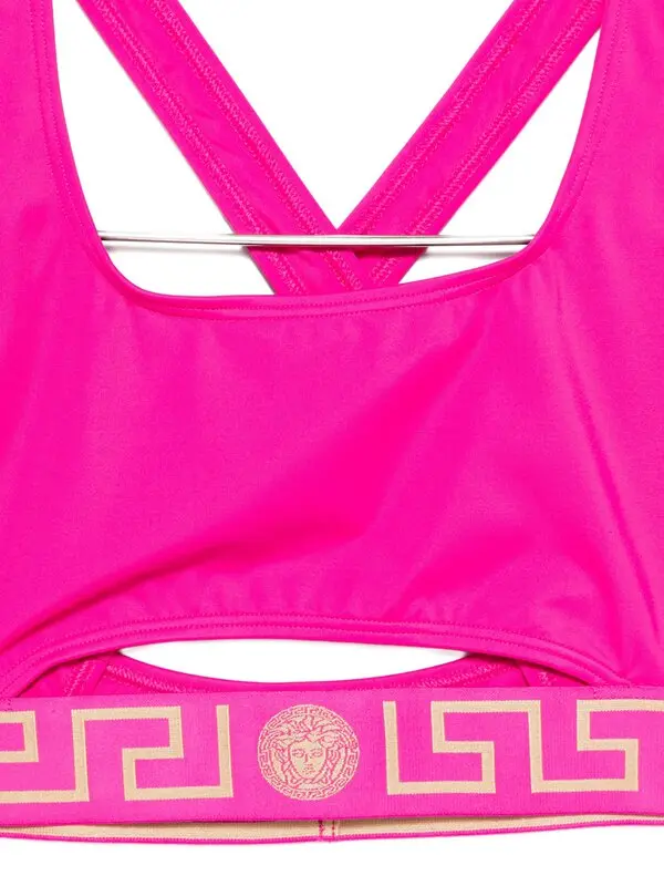 Versace Greca Border Cut-out Detailed Bikini Top