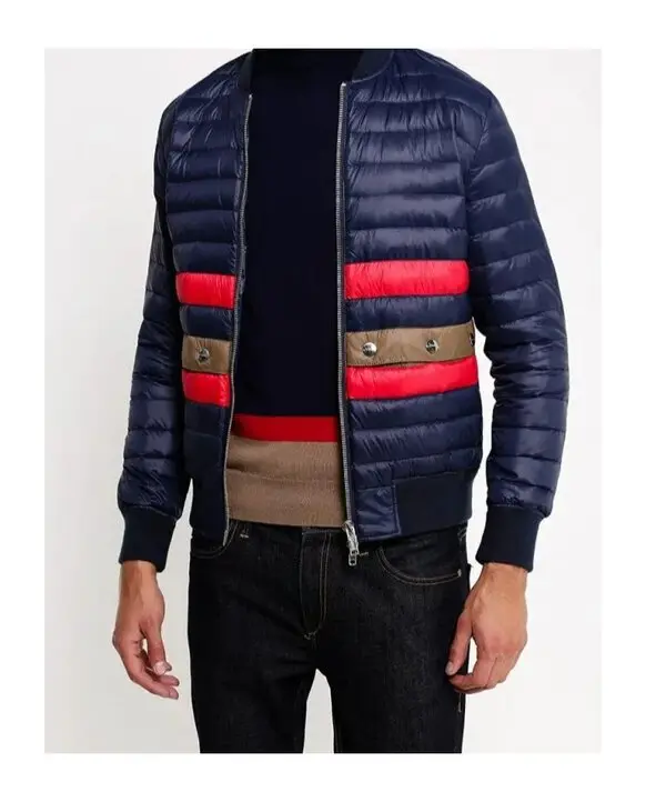 Iceberg Down Jacket With Striped Accents
