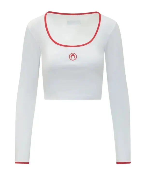 MARINE SERRE Moon Logo Bicolor Jersey T-shirt