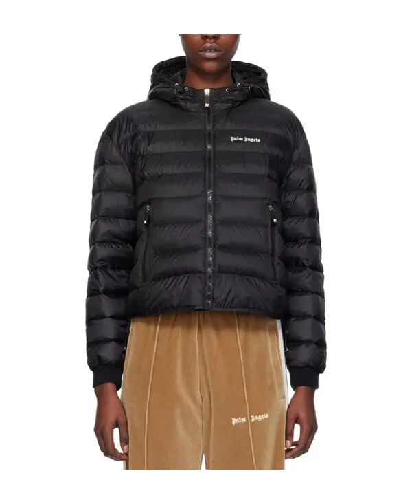 Palm Angels Logo Detailed Quilted Bomber Jacket