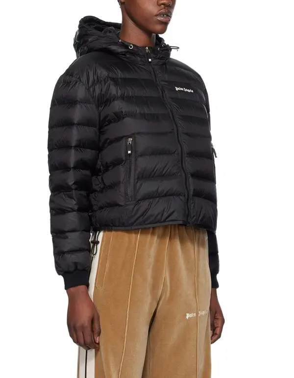 Palm Angels Logo Detailed Quilted Bomber Jacket
