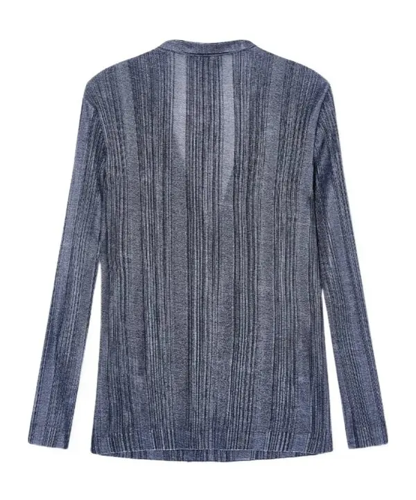 Giorgio Armani Single-breasted Striped Jacket - Gray