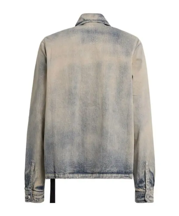 Rick Owens Cotton Denim Zip-front Jacket - Gray