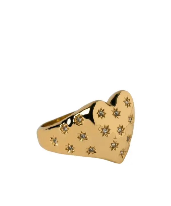 Zadig&Voltaire Heartbreaker Ring With Crystal Embellishments - Yellow
