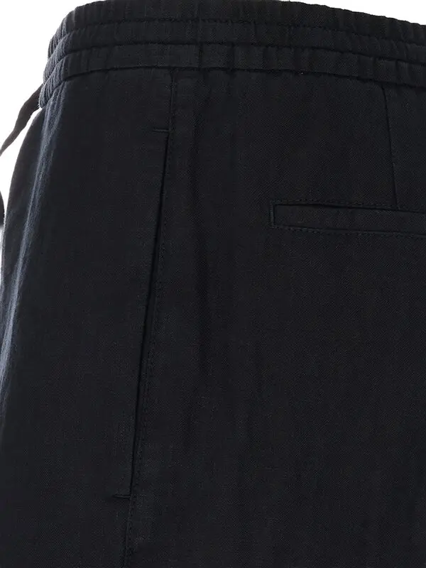 Canali Drawstring Straight-leg Trousers - Black