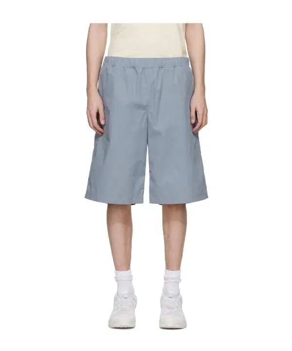 RIER Elasticated Cotton Bermuda Shorts - Blue