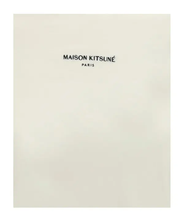 Maison Kitsuné Logo Embroidered Cropped T-shirt