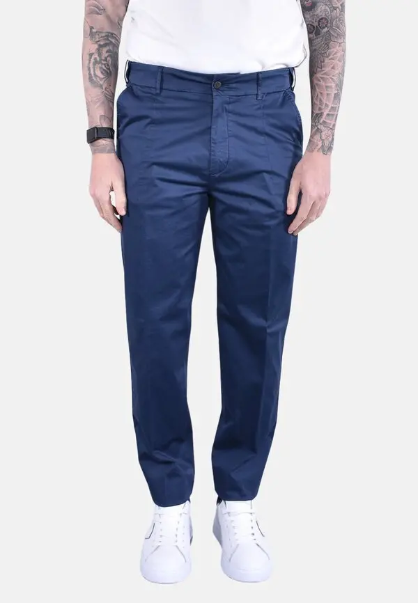 Eleventy Pleated Straight-leg Pants - Blue