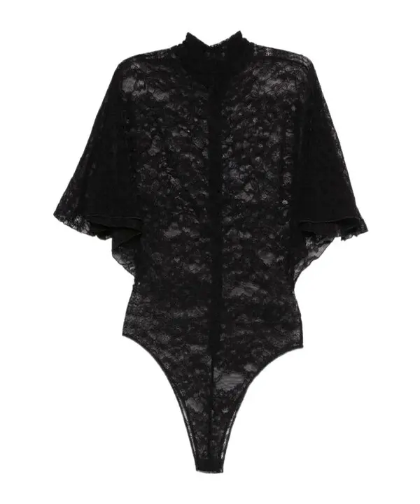 David Koma Lace Cape-sleeve Bodysuit