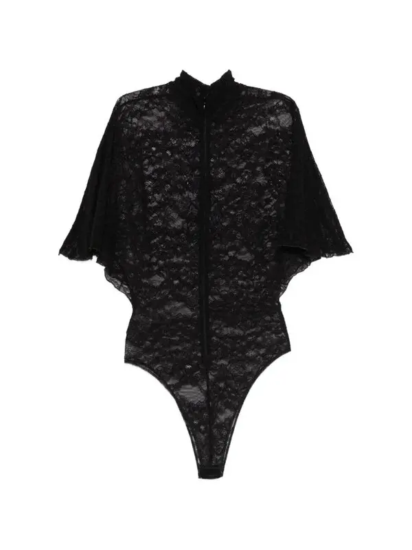 David Koma Lace Cape-sleeve Bodysuit
