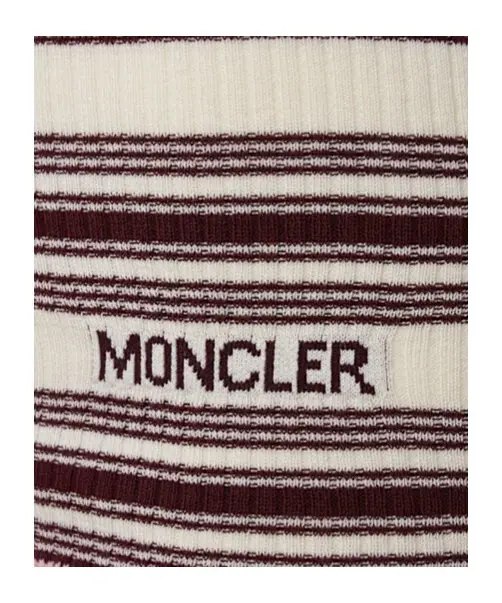 Moncler Striped Cotton Long Sleeve Polo Shirt