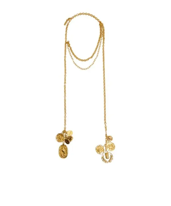 Chloé Medallion Long Necklace - Yellow