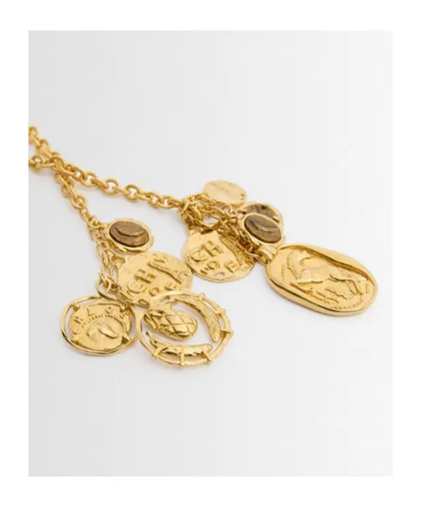 Chloé Medallion Long Necklace - Yellow