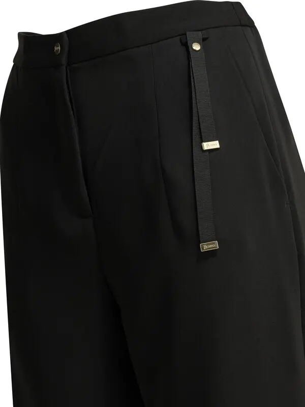 Herno Logo Plaque Grosgrain Detail Trousers - Black