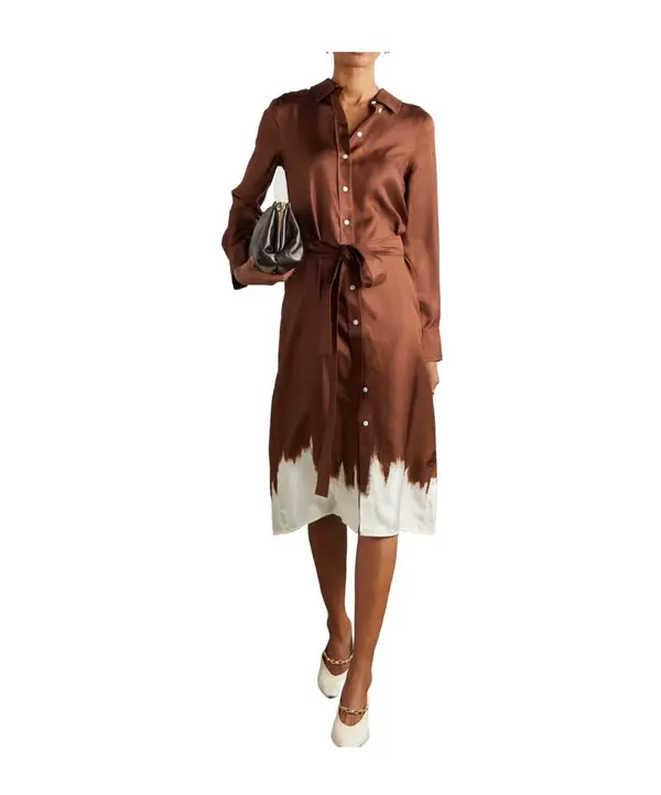 Proenza Schouler Amaya Brushstroke Print Belted Shirt Dress