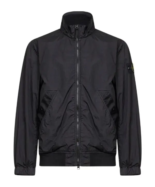 Stone Island Long-sleeved Zip-up Jacket - Black