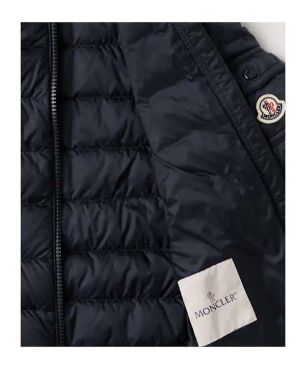 Moncler Gles Nylon Down Jacket With Hood - Black